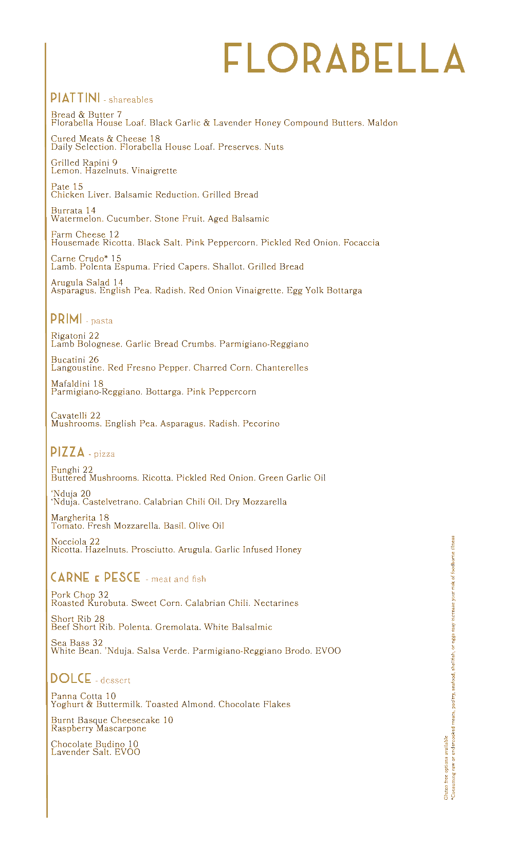 DINNER — FLORABELLA