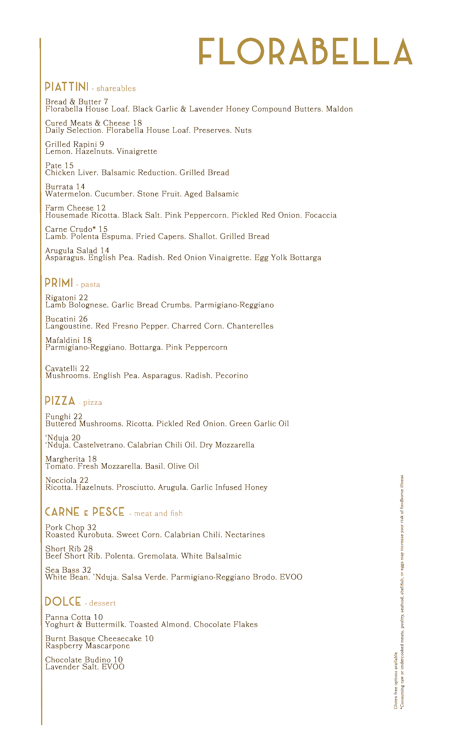 DINNER — FLORABELLA