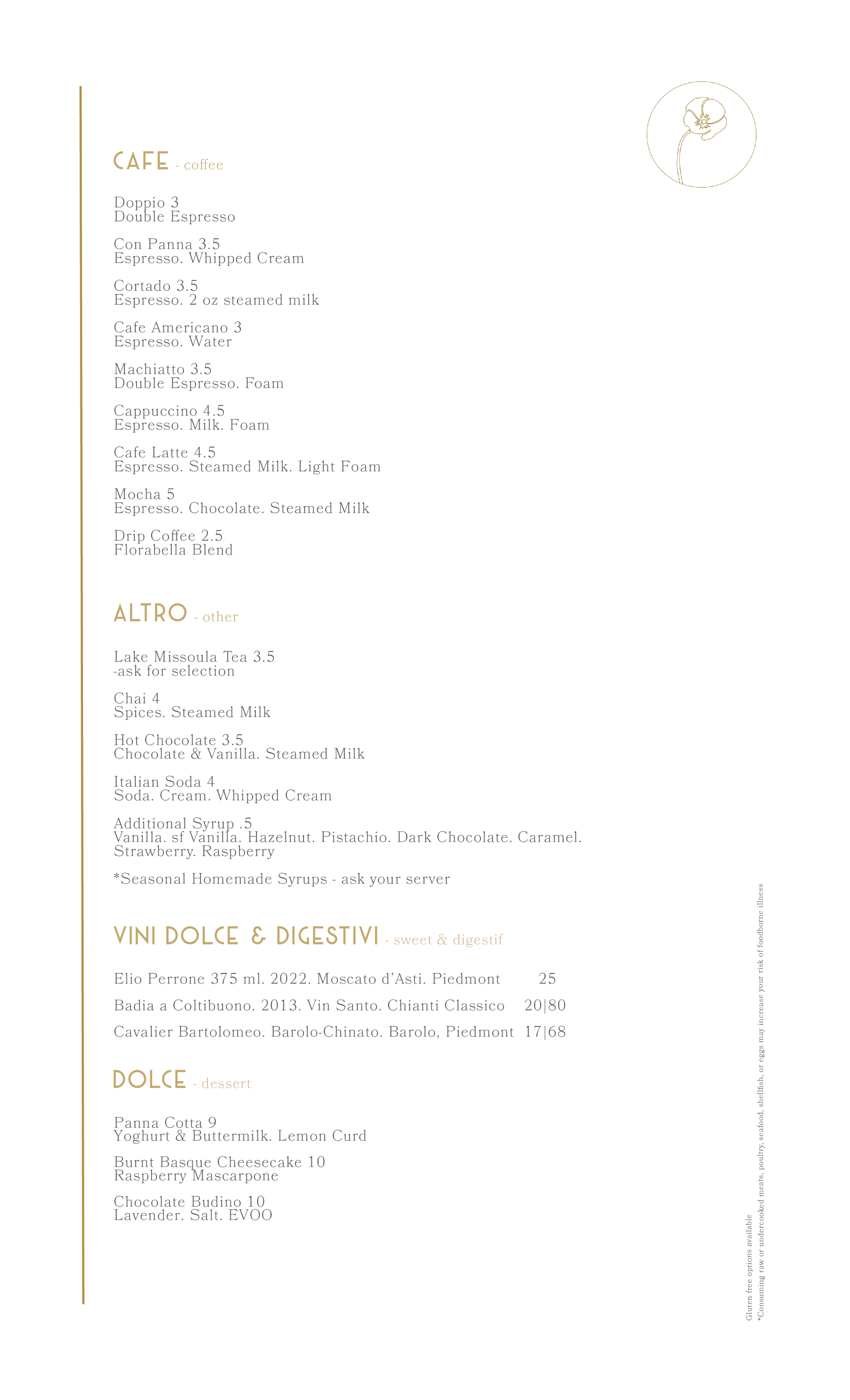 DINNER — FLORABELLA