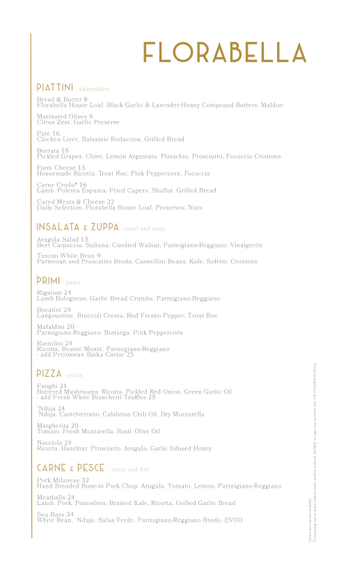 DINNER — FLORABELLA