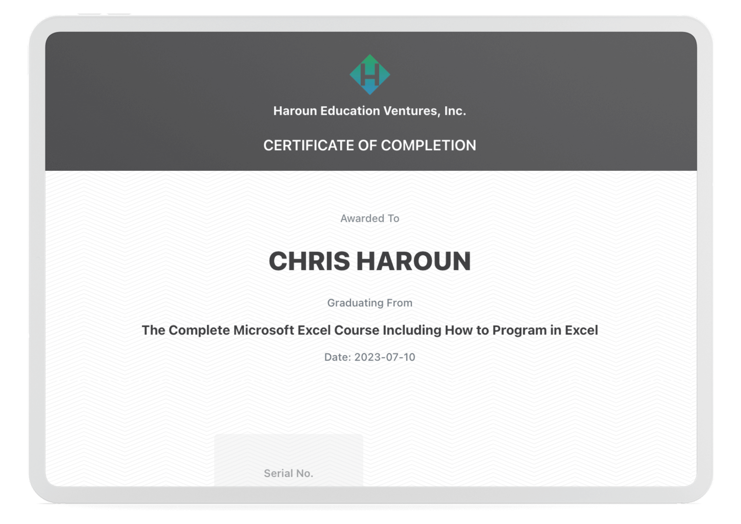Complete Microsoft Excel Online Course — Haroun Education Ventures, Inc.