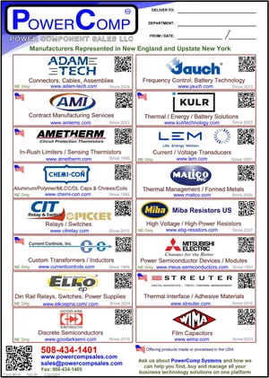 Line Card — Power Component Sales, LLC