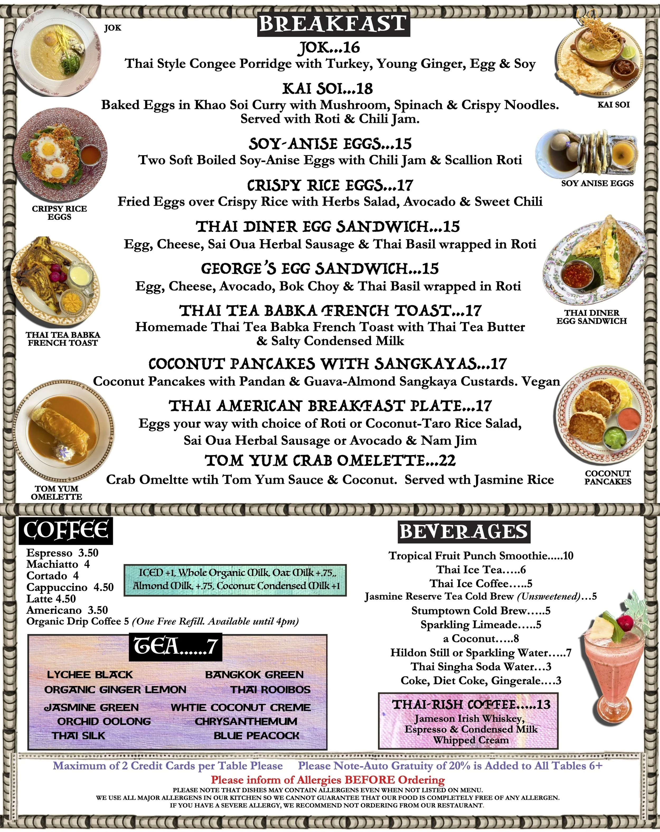 MENU — 186 MOTT STREET NYC 10012