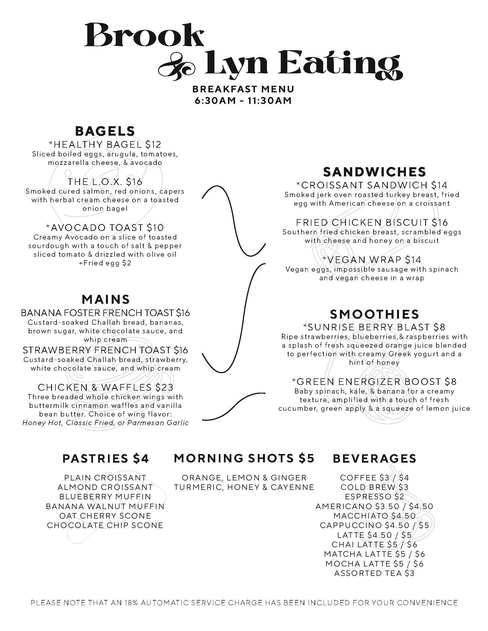 Lobby Bar Menu — BK OUR WAY