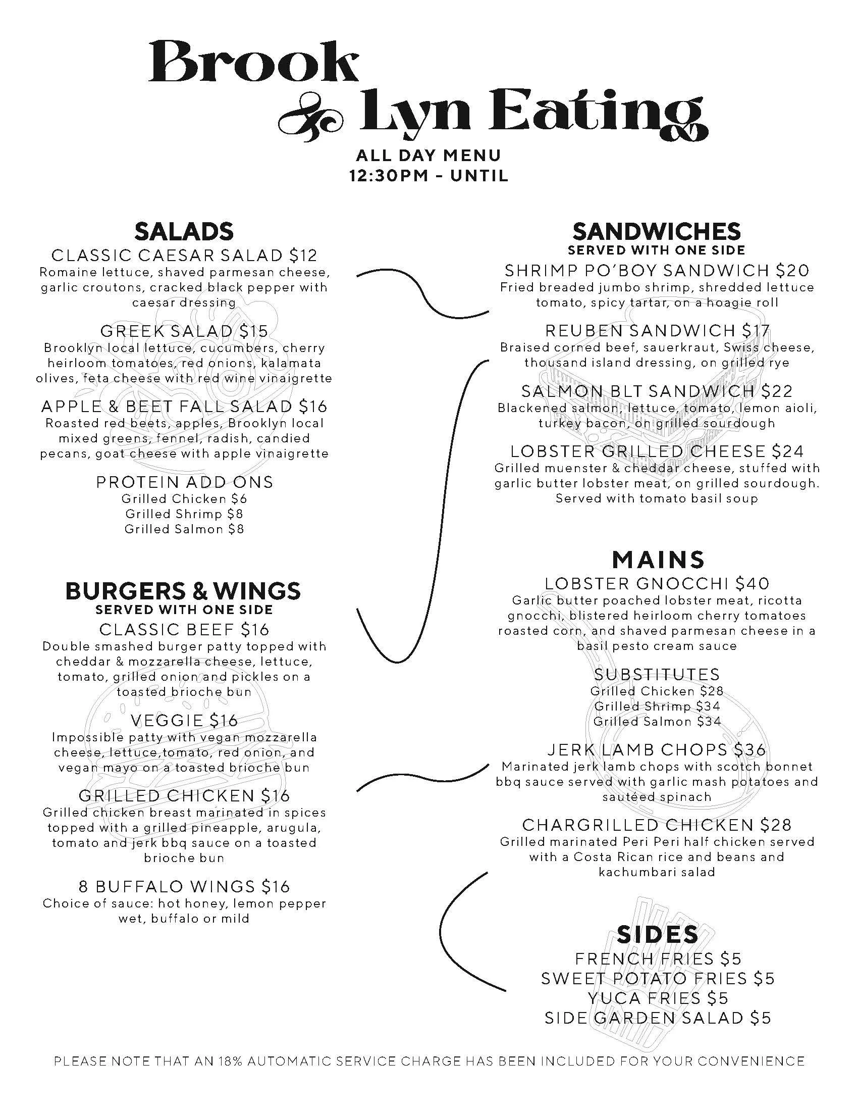 Lobby Bar Menu — BK OUR WAY