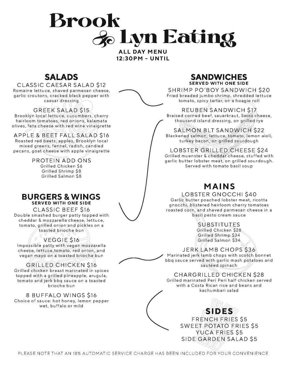 Lobby Bar Menu — BK OUR WAY