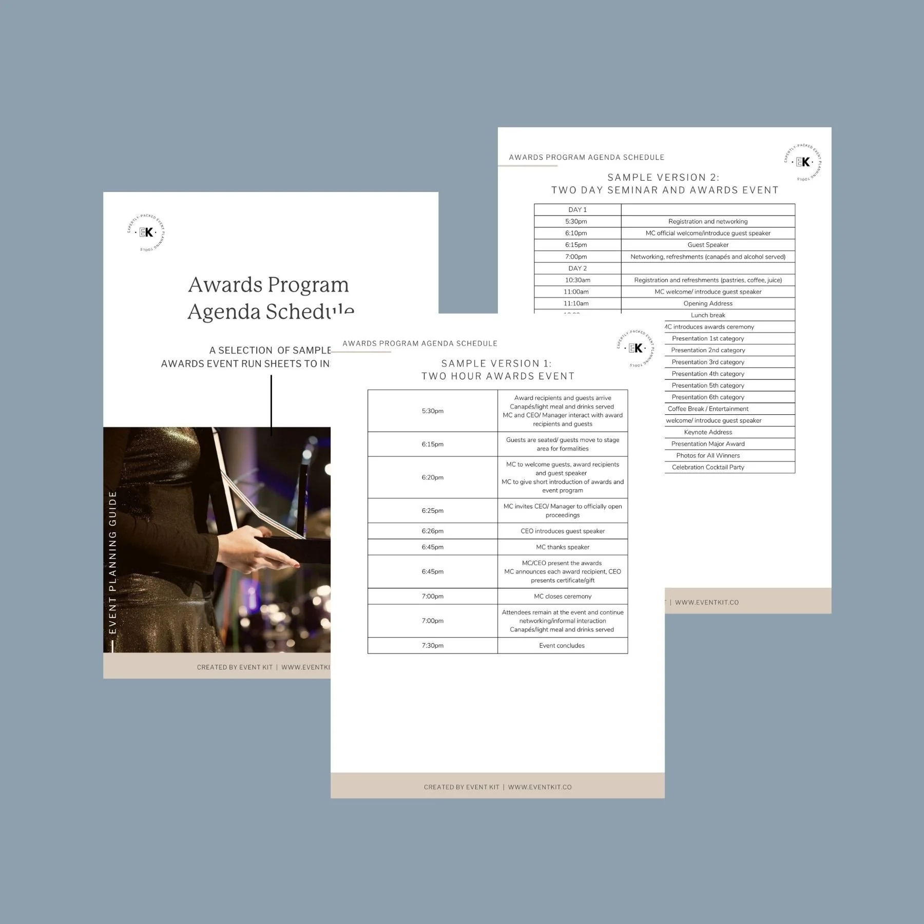 Event Programming Template Bundles — Event Kit Award Winning Event Agency