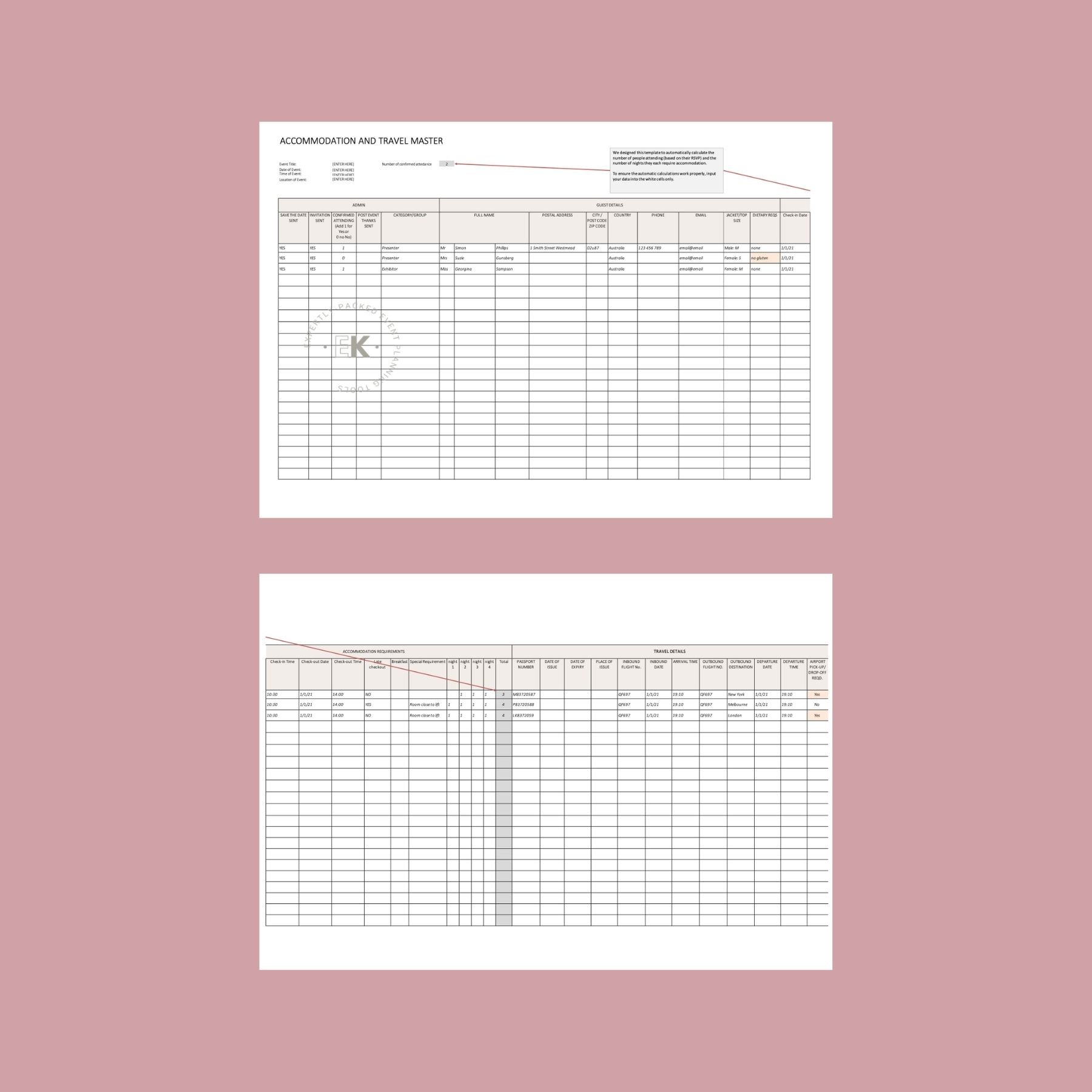 Event Guest List - Template Bundle — Event Kit | Award-Winning Event Agency