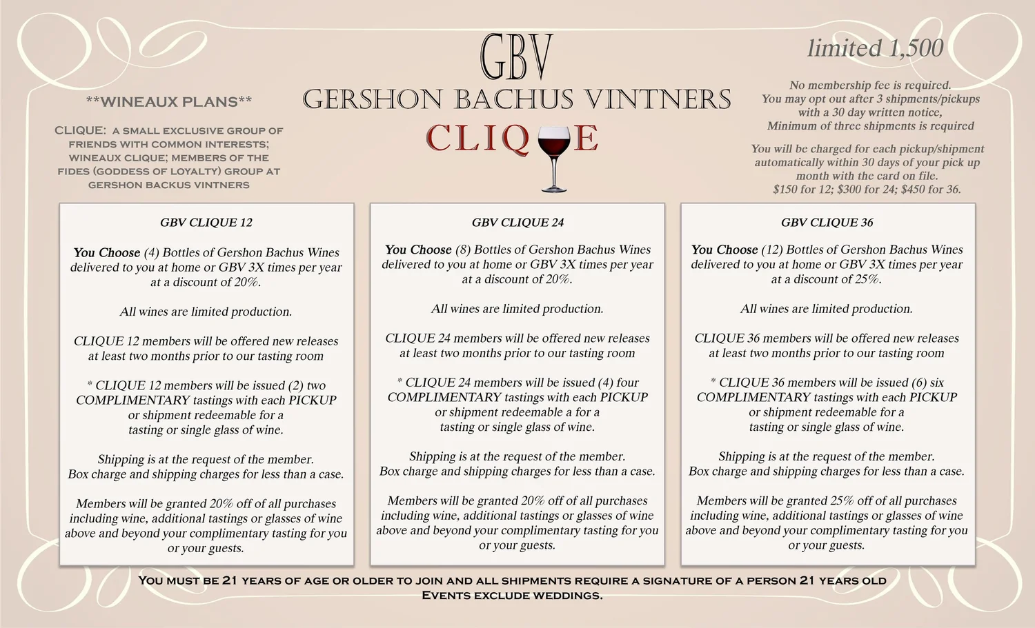 GBV Clique Info | Explore Our Offerings — Gershon Bachus Vintners