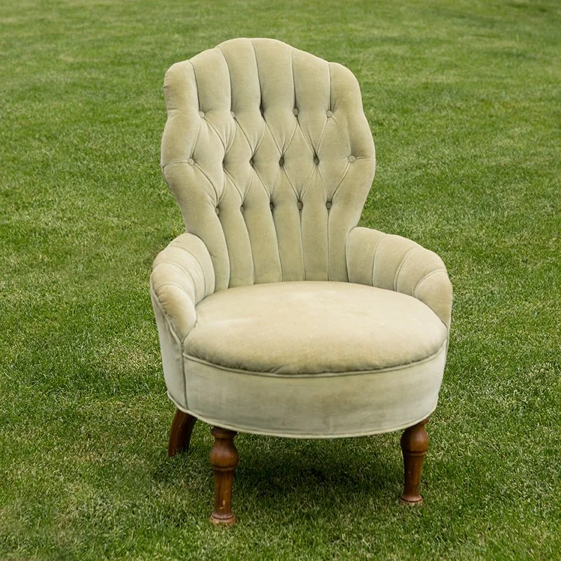 Graham-Light Green Velvet Tufted Chair — BARNSWALLOW