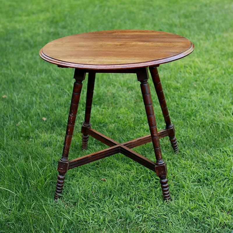 Walnut Round Specialty Table — BARNSWALLOW