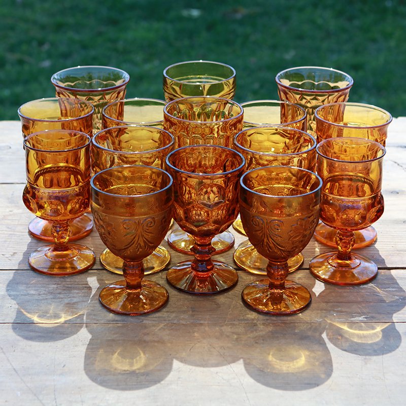Vintage Amber Goblets — BARNSWALLOW