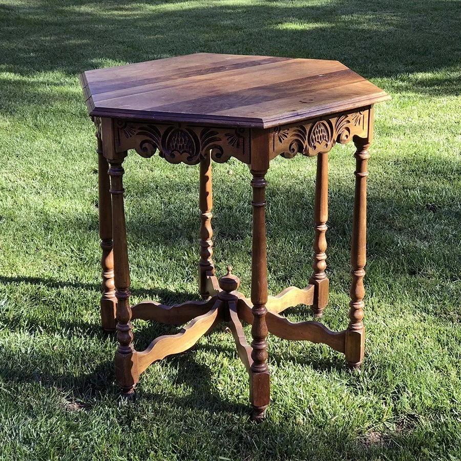 Olympia-Six Sided Wood table — BARNSWALLOW