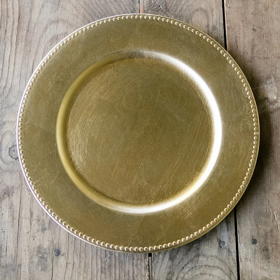 Gold Beaded Chargers — BARNSWALLOW
