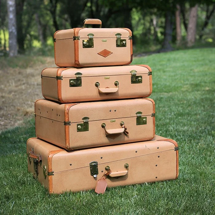 Vintage Peach Vogue Luggage Set — BARNSWALLOW