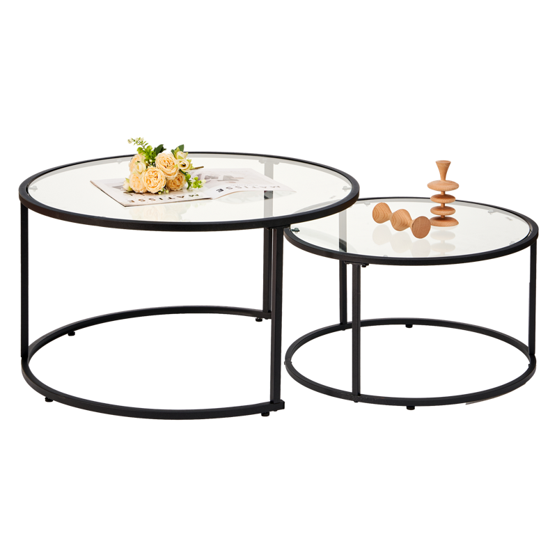 Glass Nesting Coffee Table — BARNSWALLOW