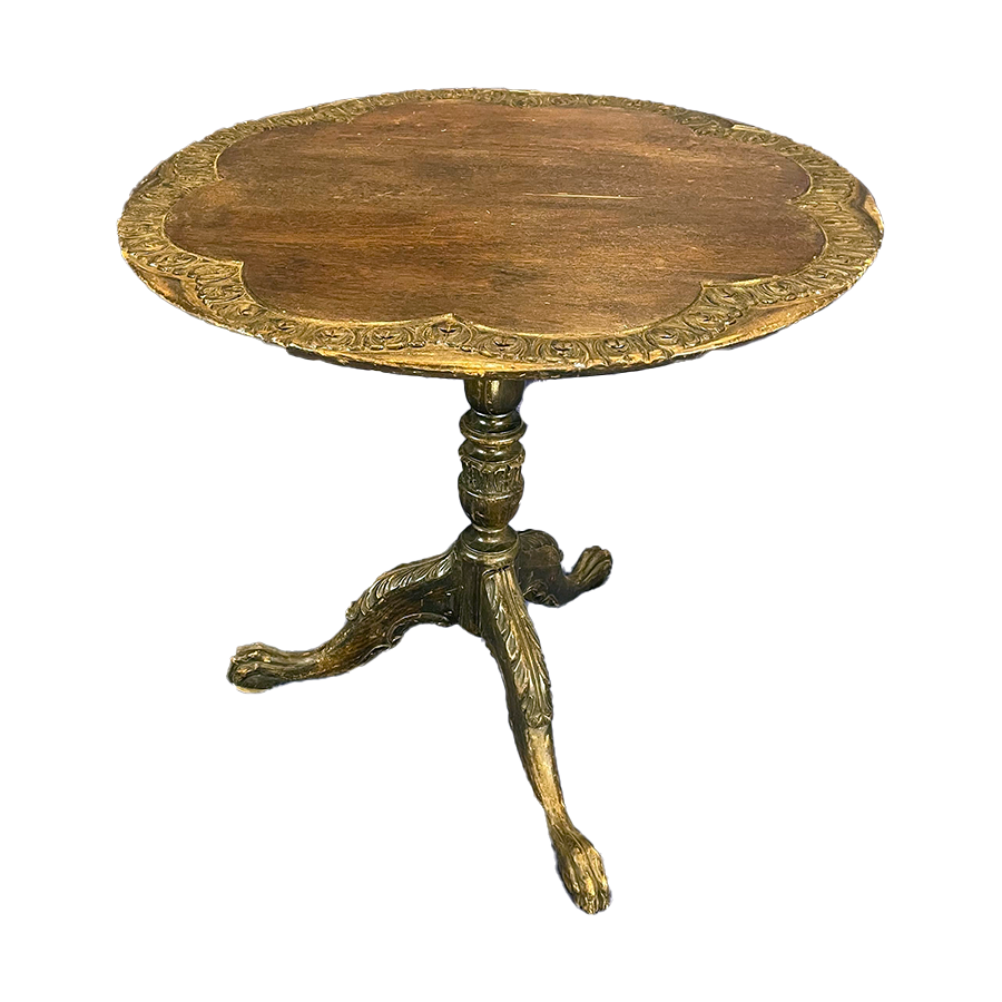 Elise-Round Walnut Stained Table — BARNSWALLOW