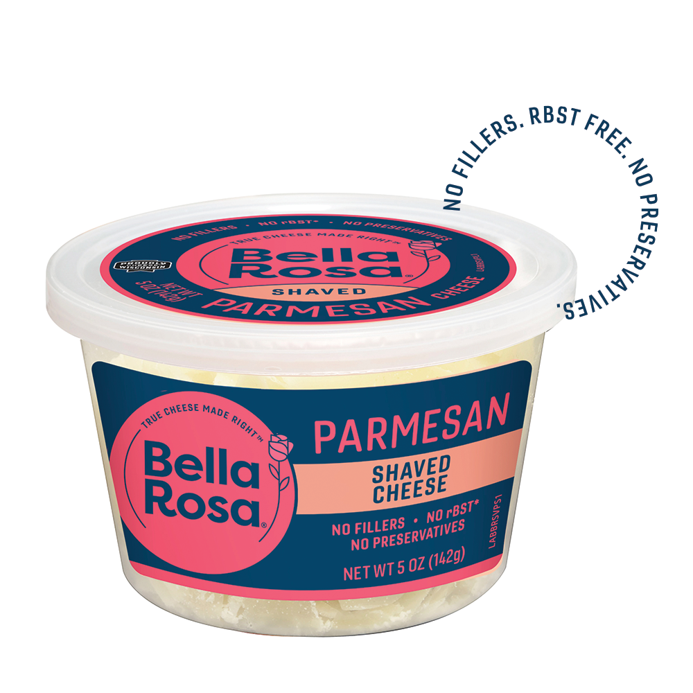 Try Our Shaved Parmesan Cheese | Bella Rosa — Bella Rosa Cheese
