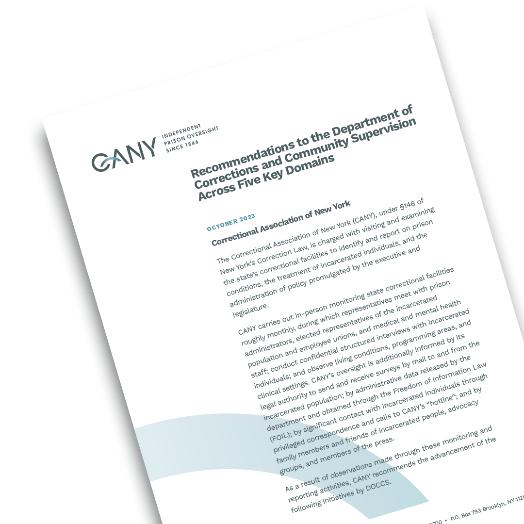 Policy Agenda & Departmental Recommendations — Correctional Association ...