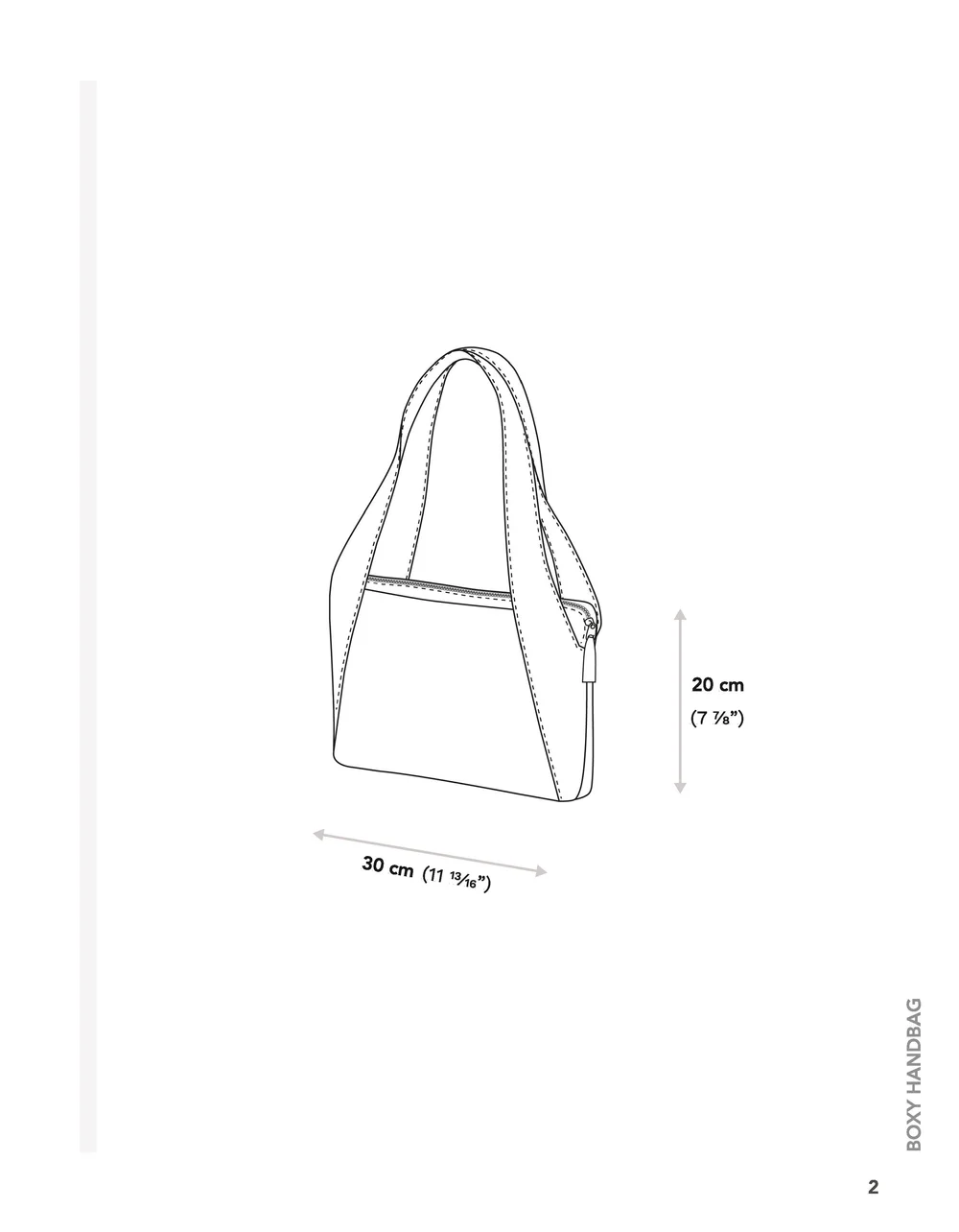 handbag technical sketch