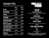 Menu — High Society Pizza