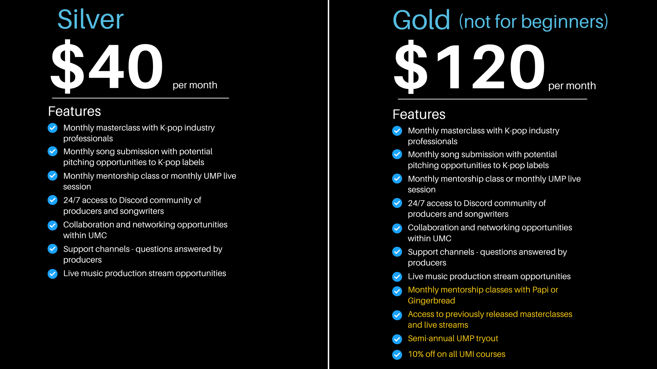 UMC Membership Plans — Umsic Music