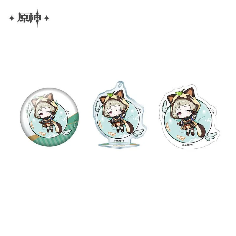 Genshin Impact x Lawson Collab Chibi Acrylic Standee + Pin + Sticker ...