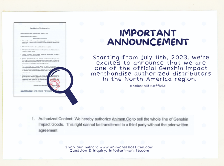 Official Genshin Impact Merchandise — Animon Official