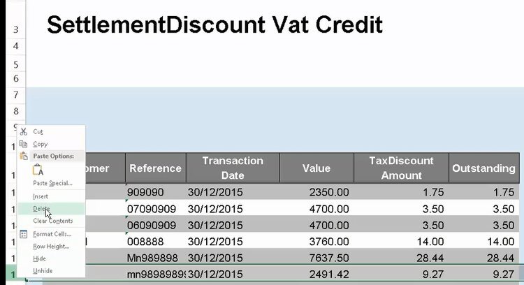Identify and Post Settlement Discount VAT Credits from Excel to Sage ...