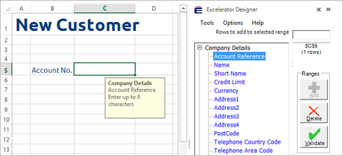 Excelerator: Excel to Sage Import Software — Codis