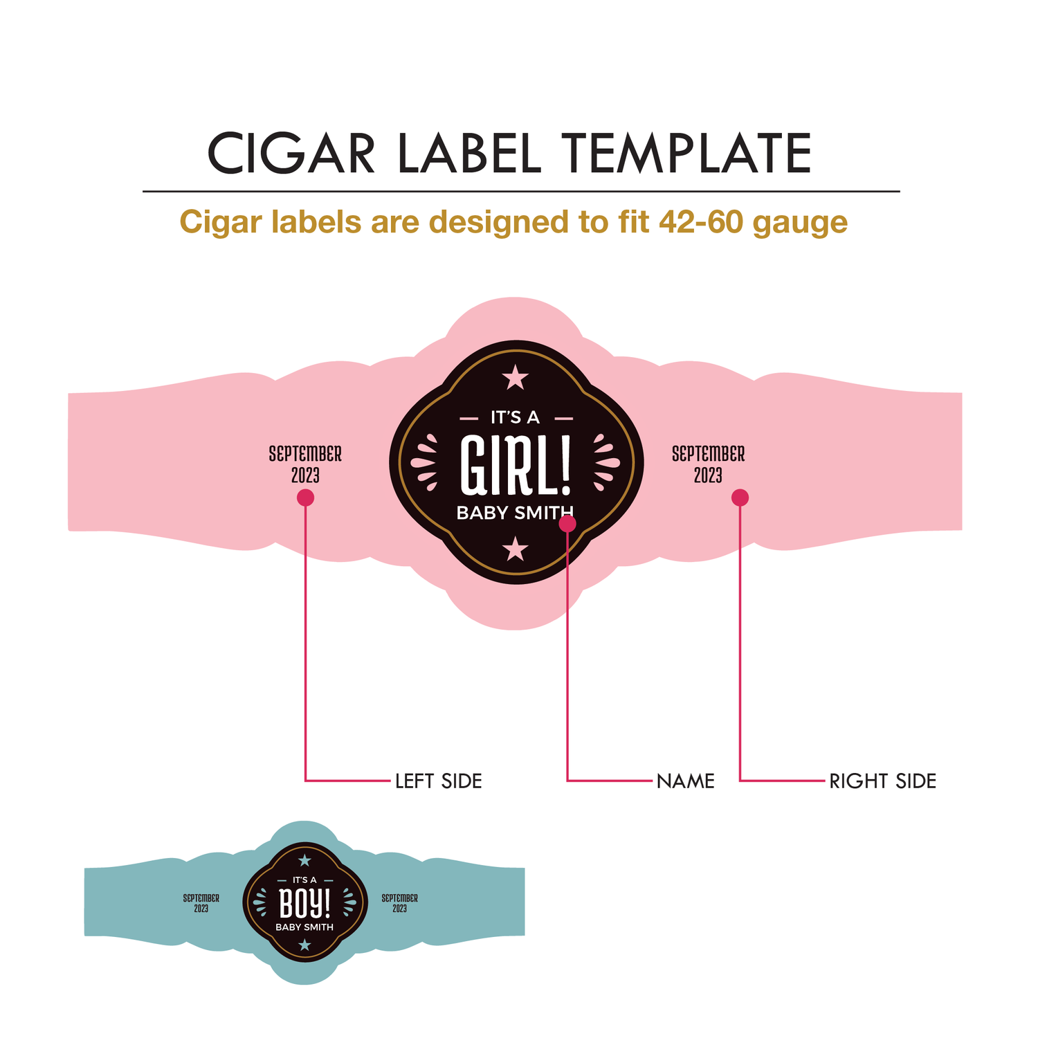 Fancy Cigar Labels — Elleedees Custom Labels