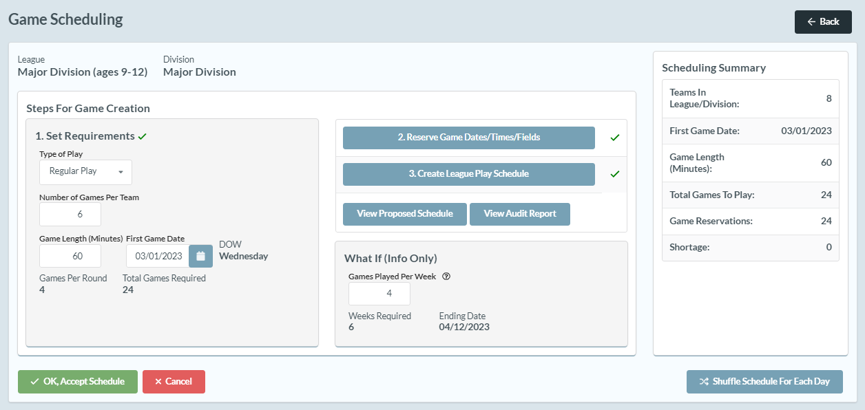 League Scheduling Software | Sportsman Web — Sportsman Software