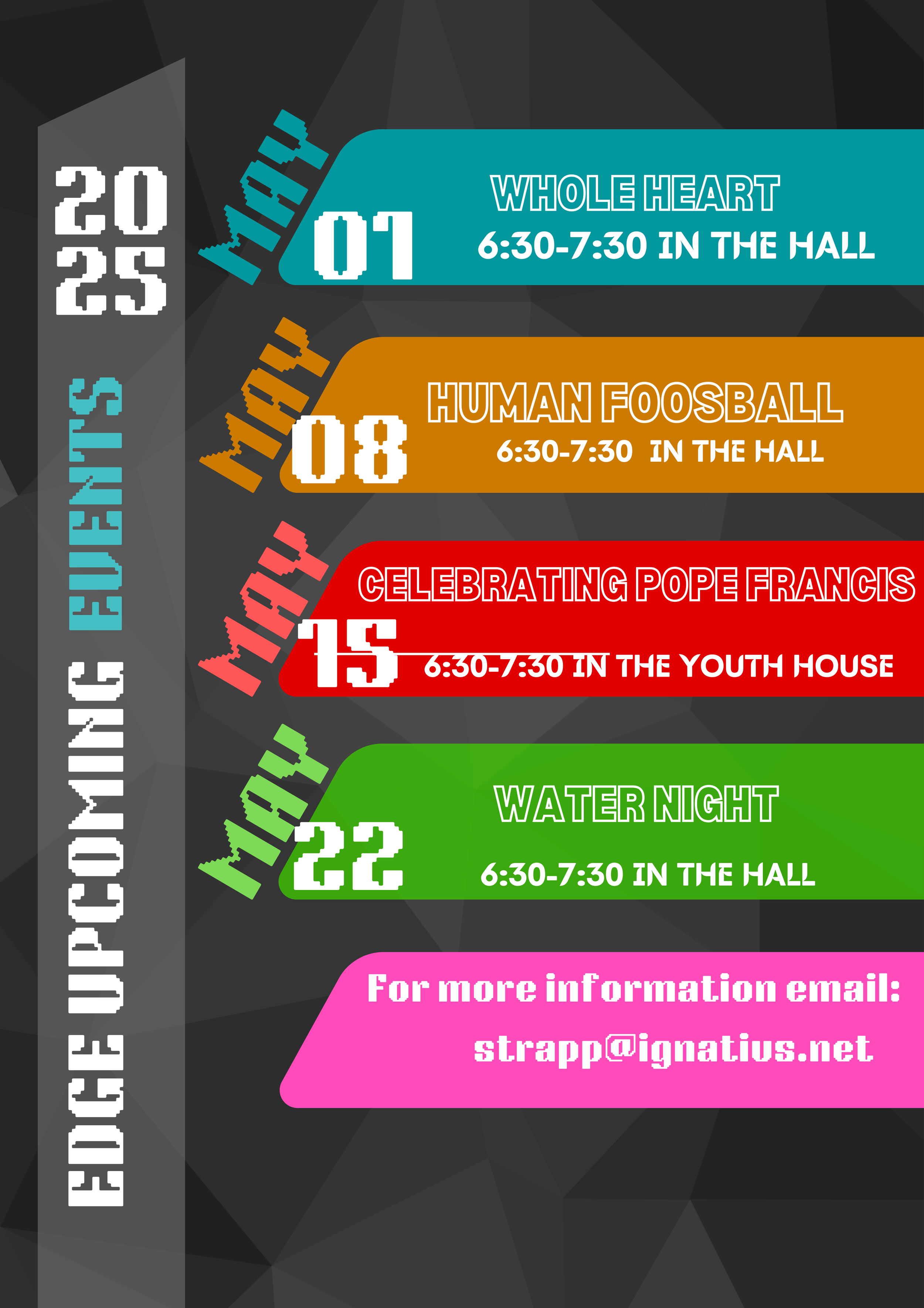 CALENDAR — St. Ignatius Youth Ministry