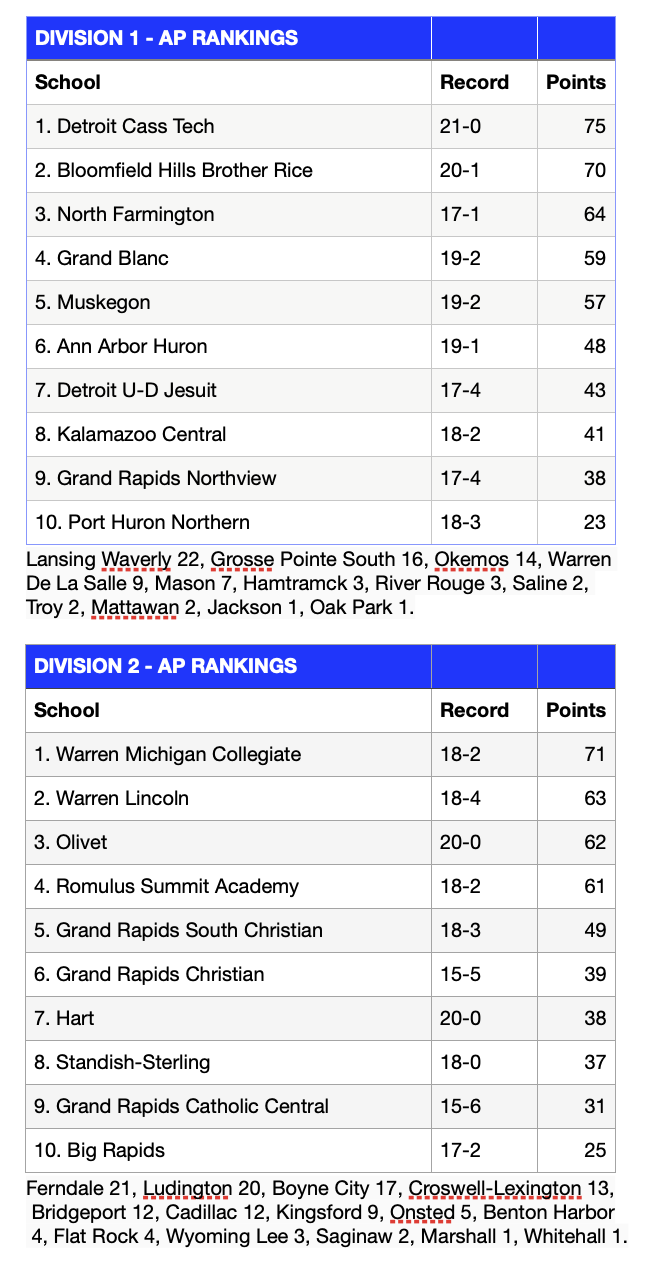 AP Team Rankings | West Michigan Ballers