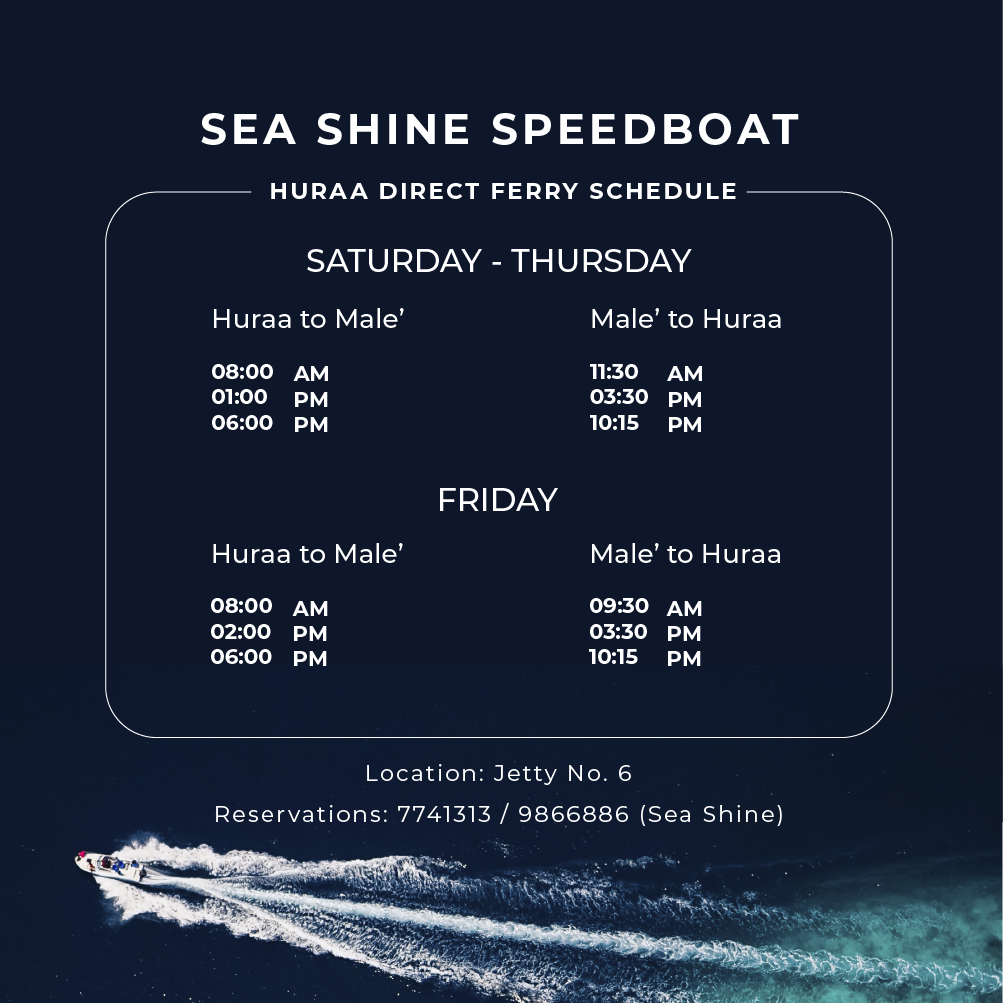 Speedboat Transfer from Male’ to Huraa — The Bilimbi