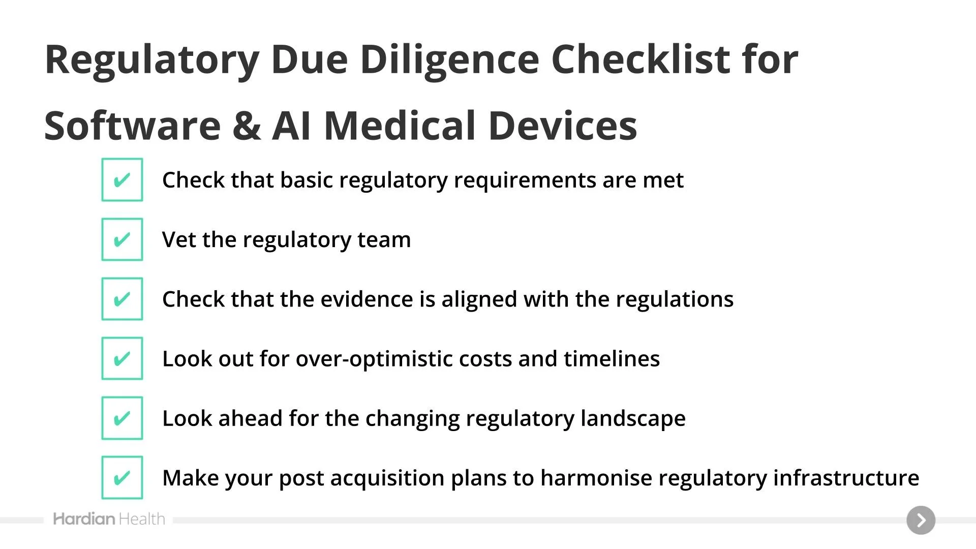 How To Conduct Due Diligence On SaMD And AIaMD Acquisitions — Hardian ...