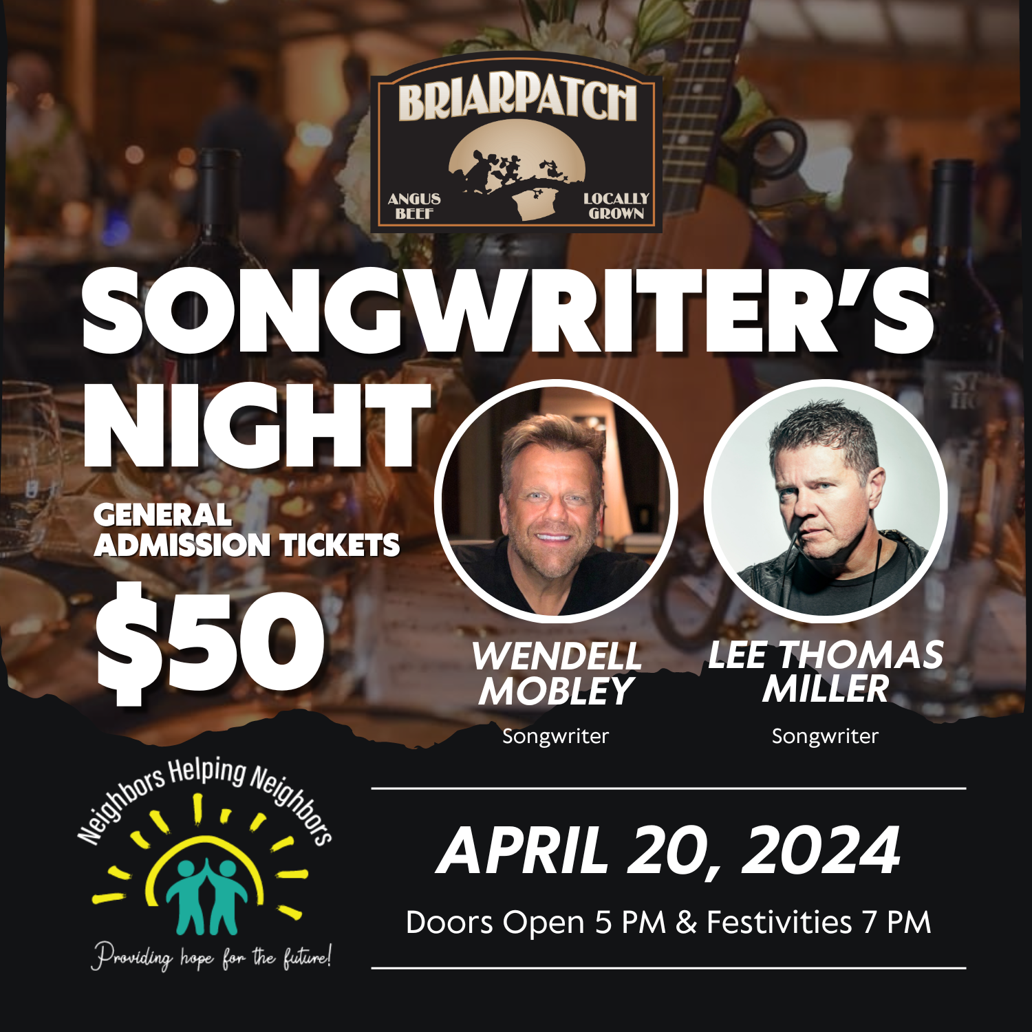 Briarpatch Farm’s Songwriter’s Night Benefiting Neighbors Helping ...