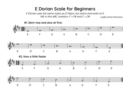 E Dorian Scale for Beginners — LESLIE ANNE HARRISON