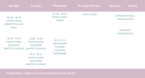 TIMETABLE AND PRICING — Prem Yoga and Wellbeing