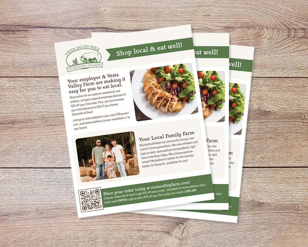 Flyer Design for Vesta Valley Farm — Grapevine Local Food Marketing