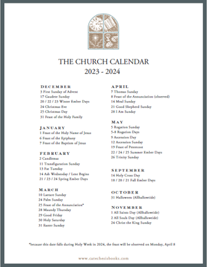 2024 Liturgical Calendar — Catechesis Books
