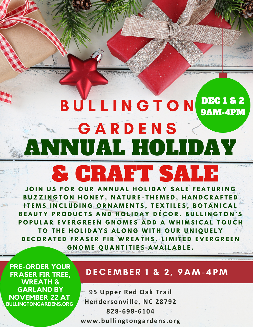 Annual Holiday Craft and Greenery Sale — BULLINGTON GARDENS