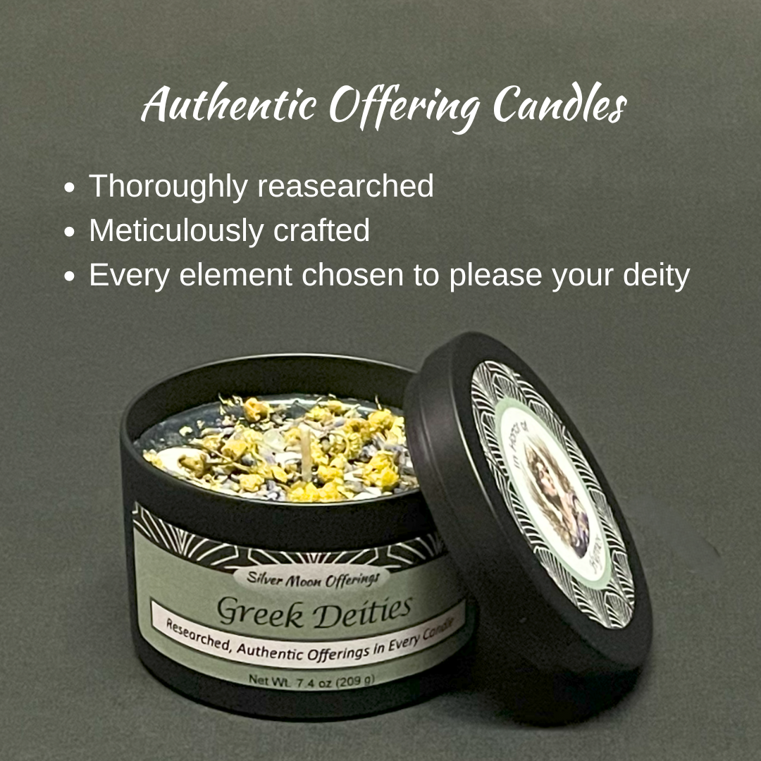 Apollo Greek god offering candle — Silver Moon Offerings