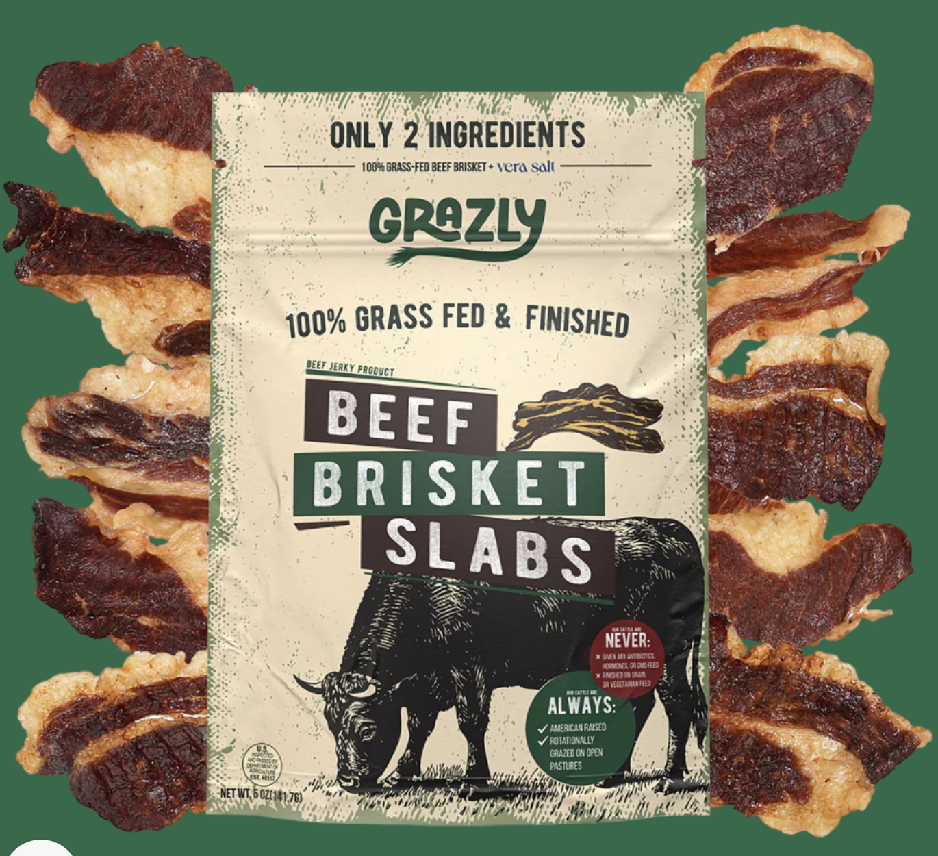 Plain beef meat sticks & brisket slabs - 100% grass-fed & finished ...