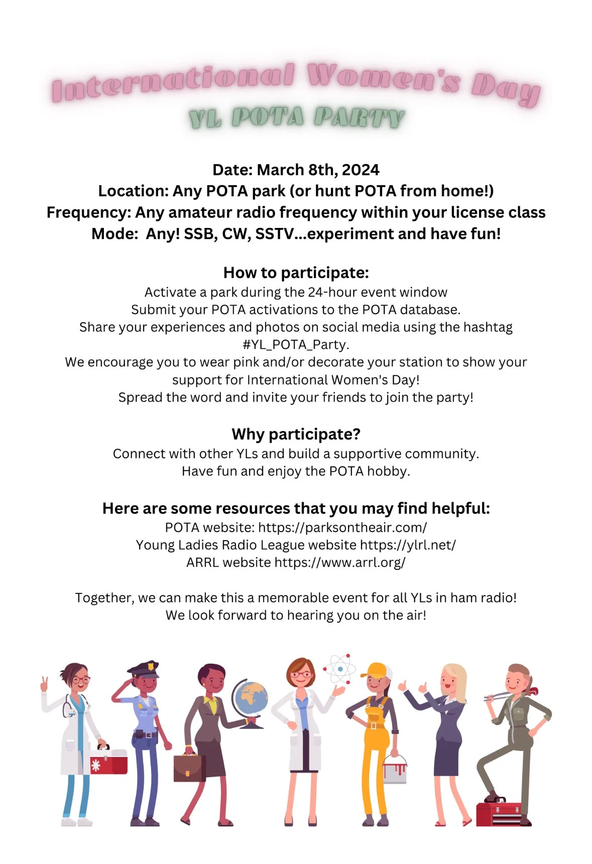 POTA Party - International Womens Day — Granite State Amateur Radio ...