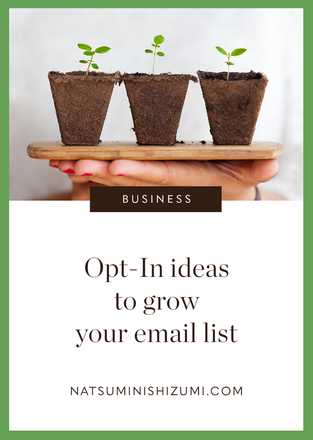 Opt-In ideas to grow your email list — Natsumi Nishizumi Design
