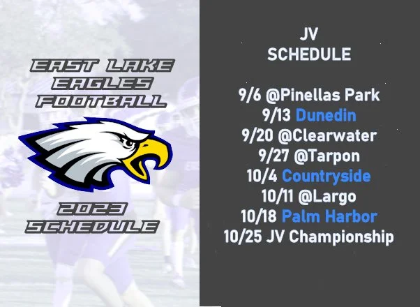 JV GAME SCHEDULE — EAST LAKE HIGH SCHOOL FOOTBALL