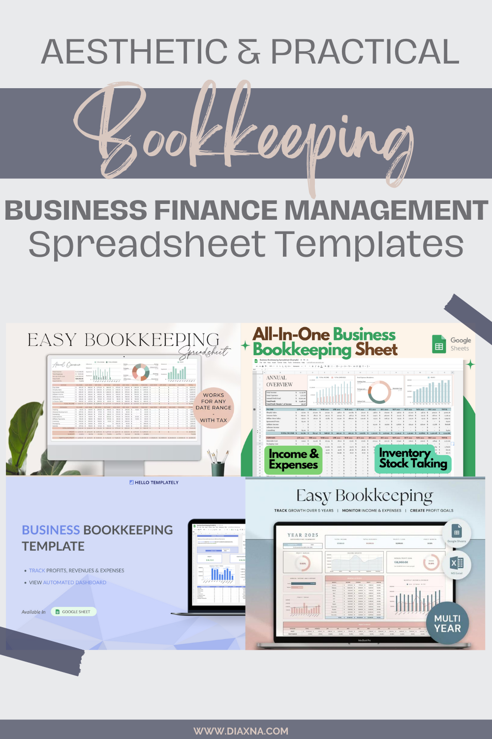 5 Best Aesthetic Monthly Budget Finance Tracker Google Sheets Digital ...