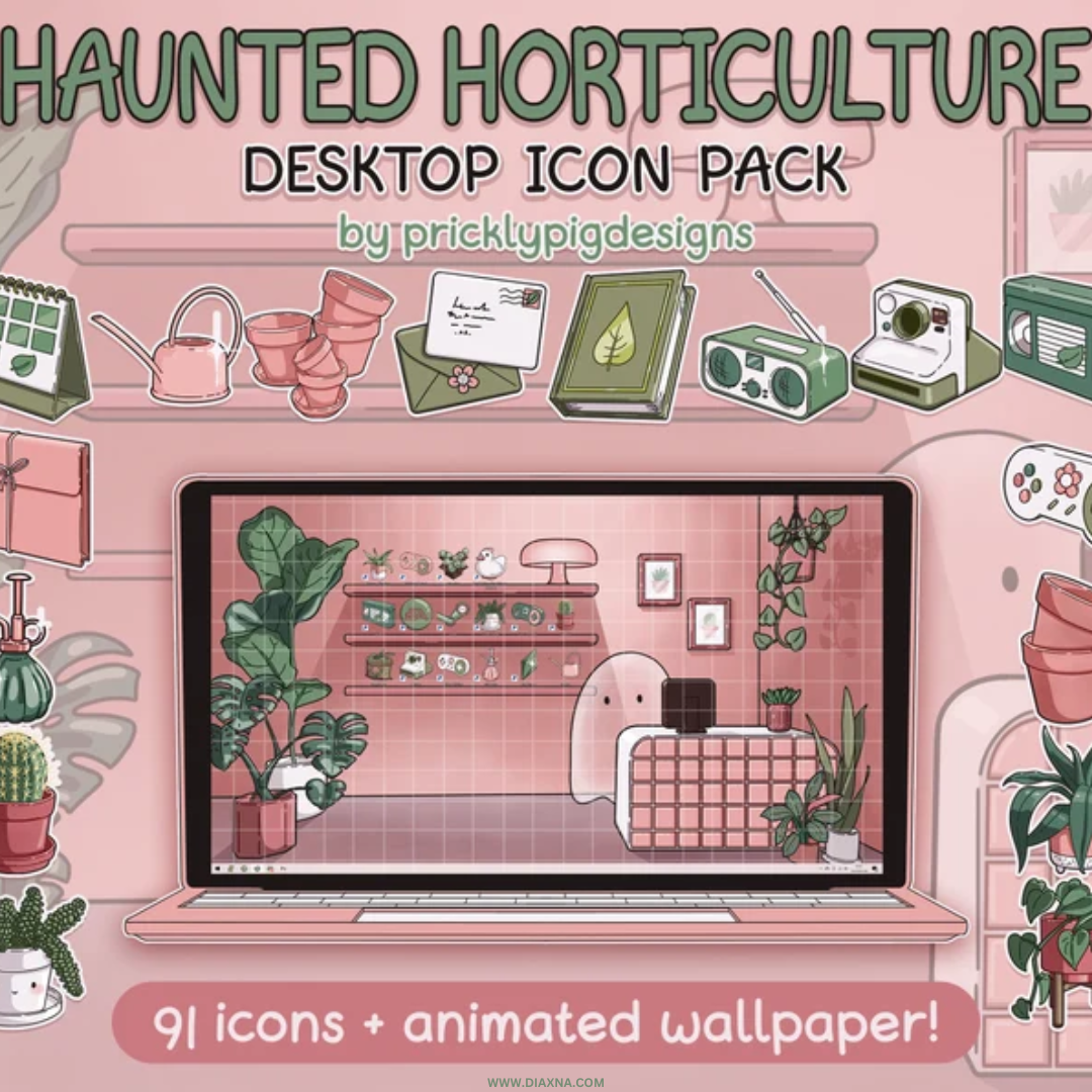 Transform Your Desktop: House Plant Aesthetic Folder Icons & Wallpapers ...