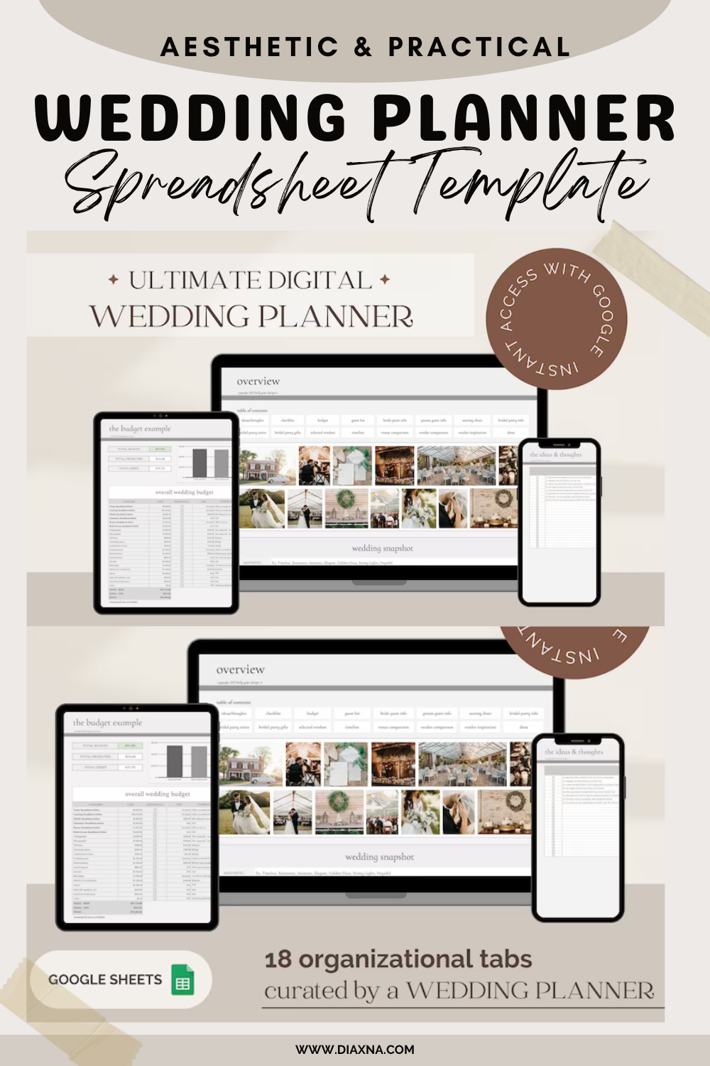 Wedding gift tracker template google sheets | Beachweddingtips.com